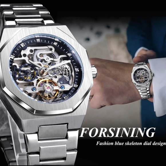Forsining | Accessories | Mens Skeleton Mechanical Luminous Luxury ...